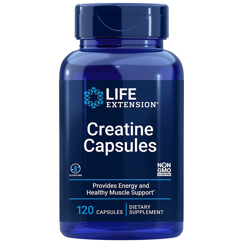 Life Extension Creatine Capsules Healthy Muscle Support and Energy 120 ...