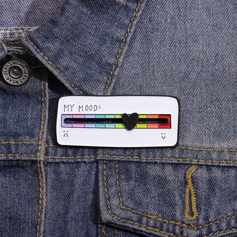 My Mood Enamel Pin Creative Emoticon Brooch Buckle Metal Mood Tracker ...