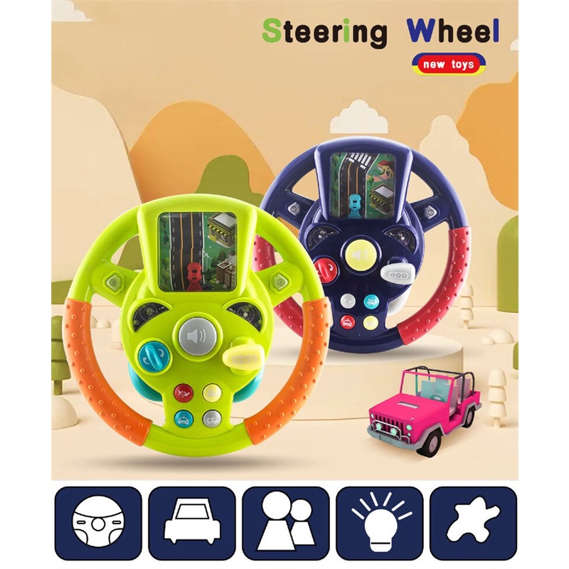 Educational Baby Steering Wheel Toy Interactive Driving Simulator with ...
