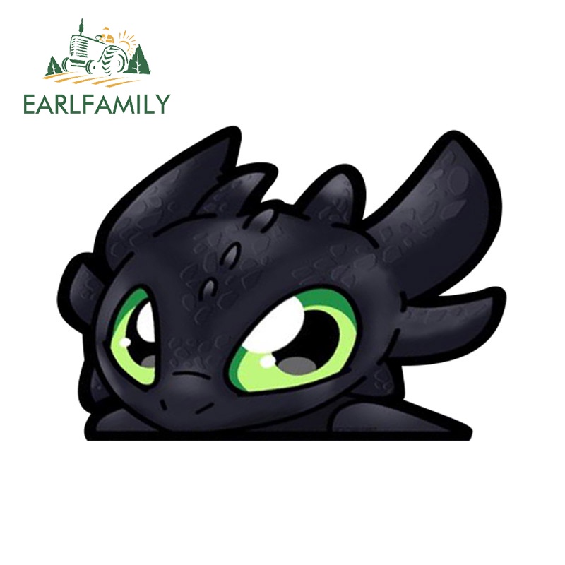 EARLFAMILY 13cm x 9.1cm Toothless Peeker Cartoon Car Stickers Laptop ...