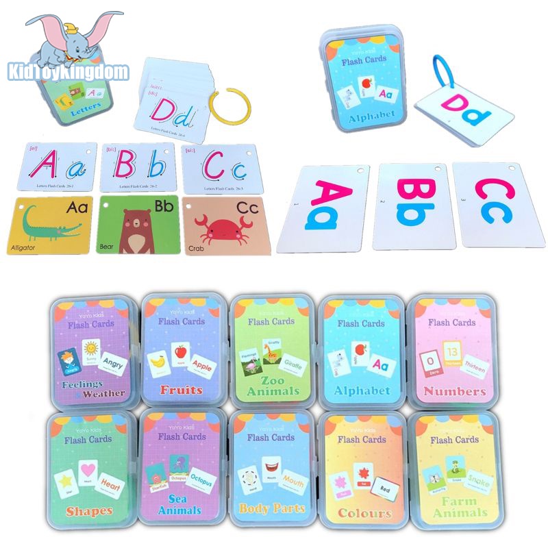 Baby Montessori Preschool Flash Cards English Learning Educational ...