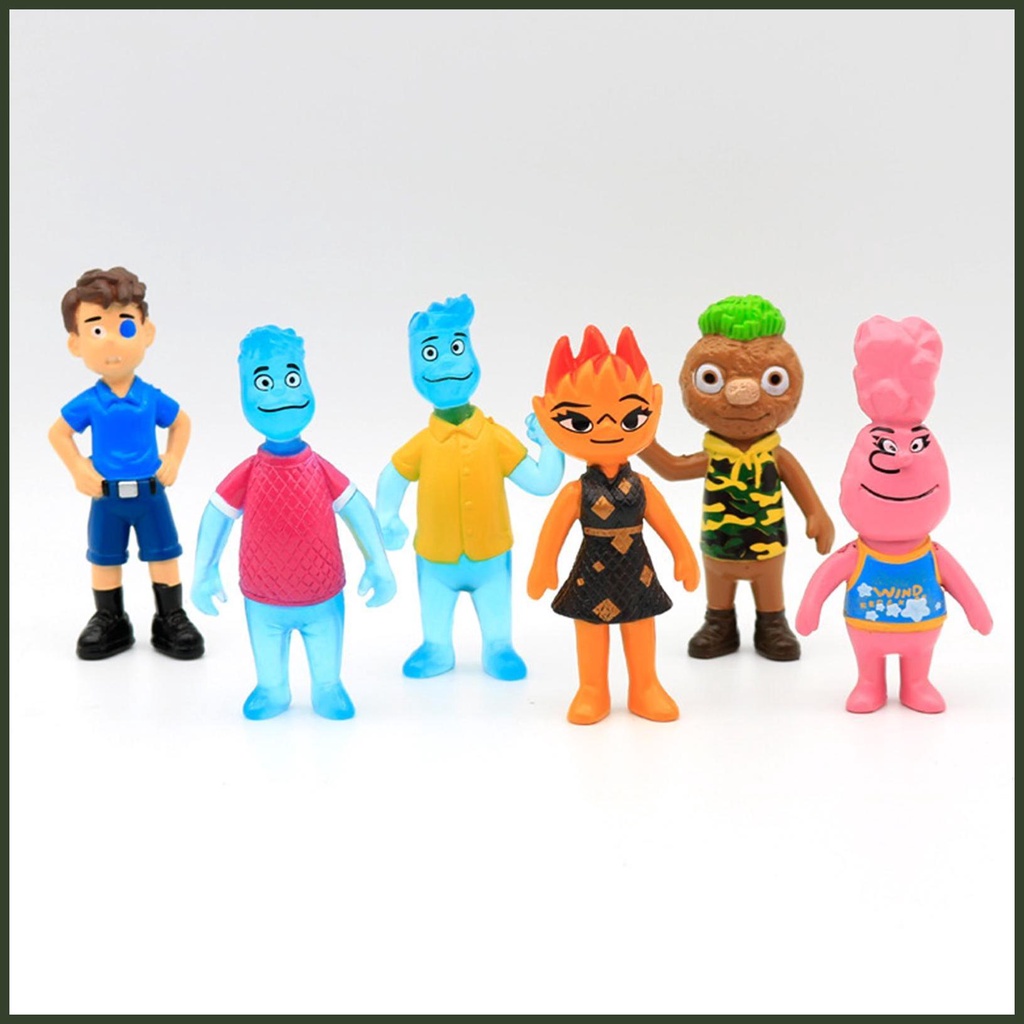 6 PCS Cartoon Elemental Doll/Disney Elemental city action figures ...