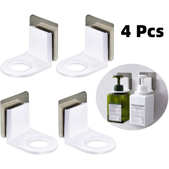 4pcs Shower Gel Bottle Rack Hook Bracket,Self Adhesive Wall Mounted ...