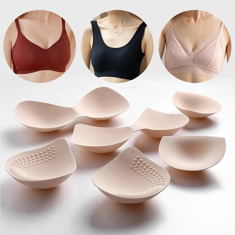 Round Soft Bra Inserts Pads Removable Sponge Bra Pads Women Breast Push Up Enhancer Bra Pad Cups ...