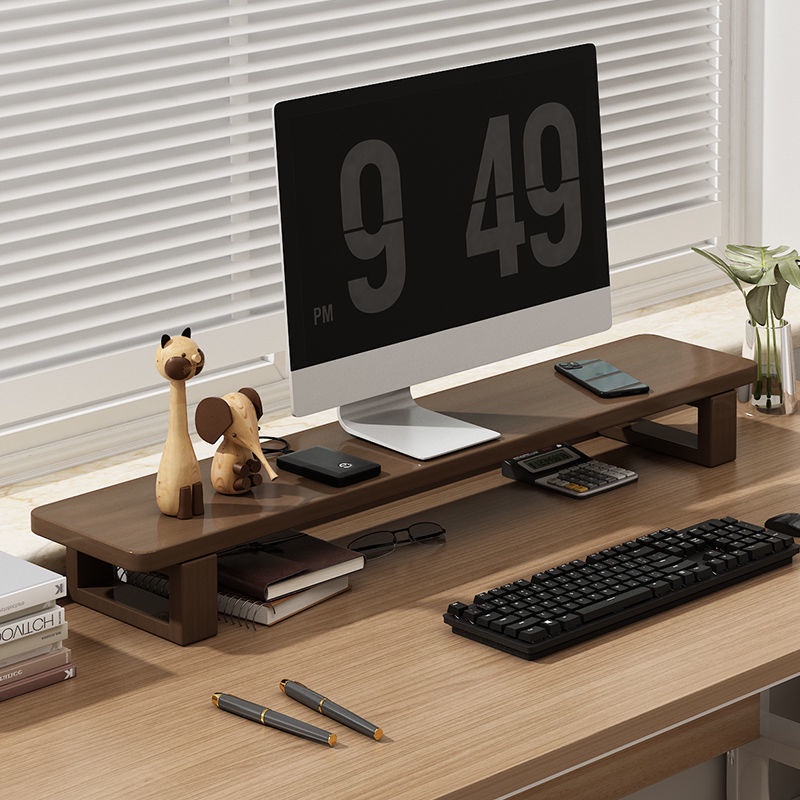 Solid Wood Computer Booster Desktop Computer Screen Base Cushion High ...