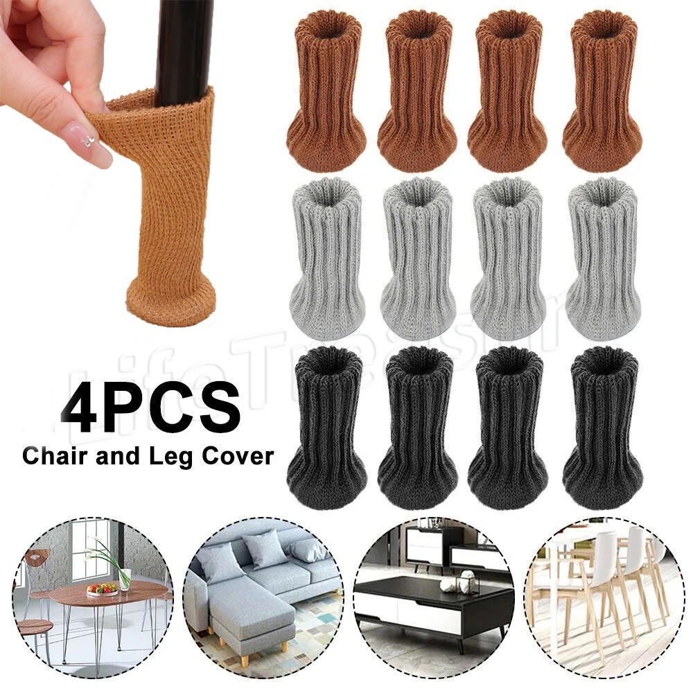 [ Featured ] 4Pcs Double Layer Thickened Table Legs Pad / Knitted Chair ...