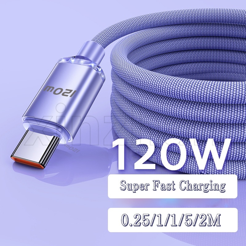 6A 120W Woven Nylon Rope Super Fast Charging Data Cable Cord / Mobile ...