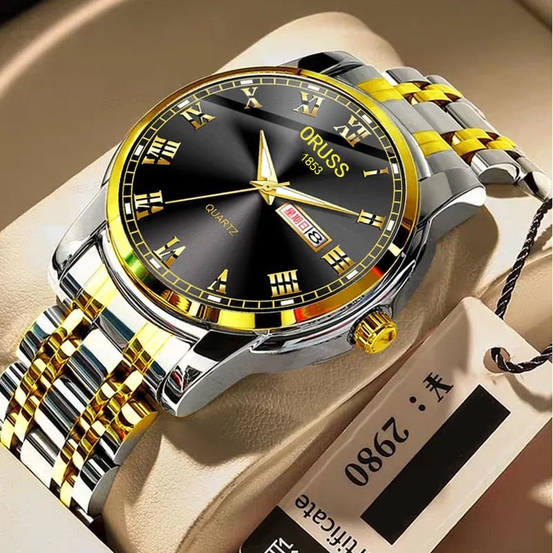 ORUSS Men Watch Waterproof with Dual Calendar Automatic Business Watch ...