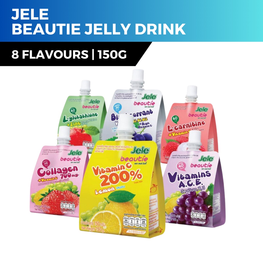 Jele Beautie Jelly Drink 150g - Strawberry/Apple/Lemon/Grape/Lychee ...