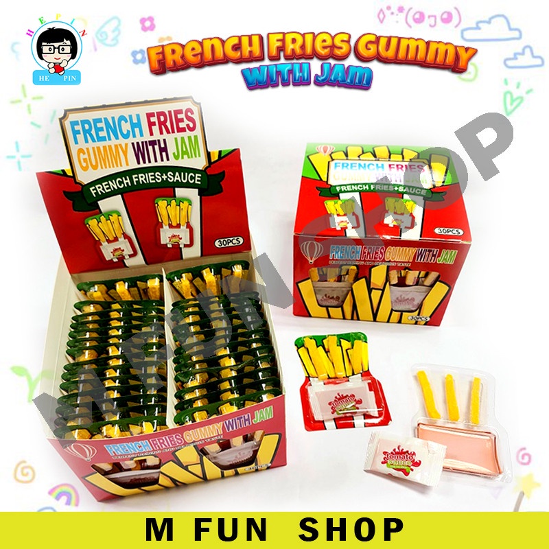 30Pcs Gummy French Fries Gummy With Jam French Fries + Sauce ( ±14G x ...