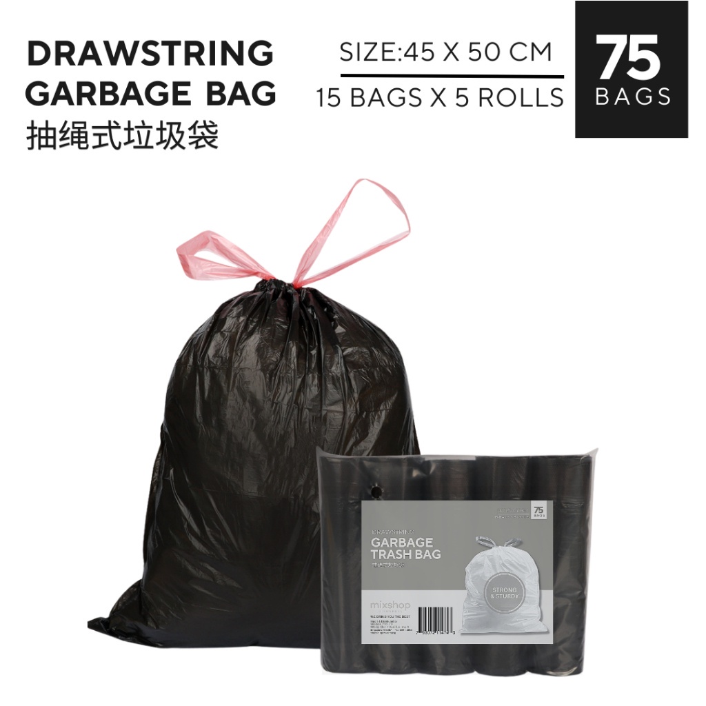 mixshop Trash Bag, Drawstring Garbage Bag, Trash Bag, Rubbish Bag ...