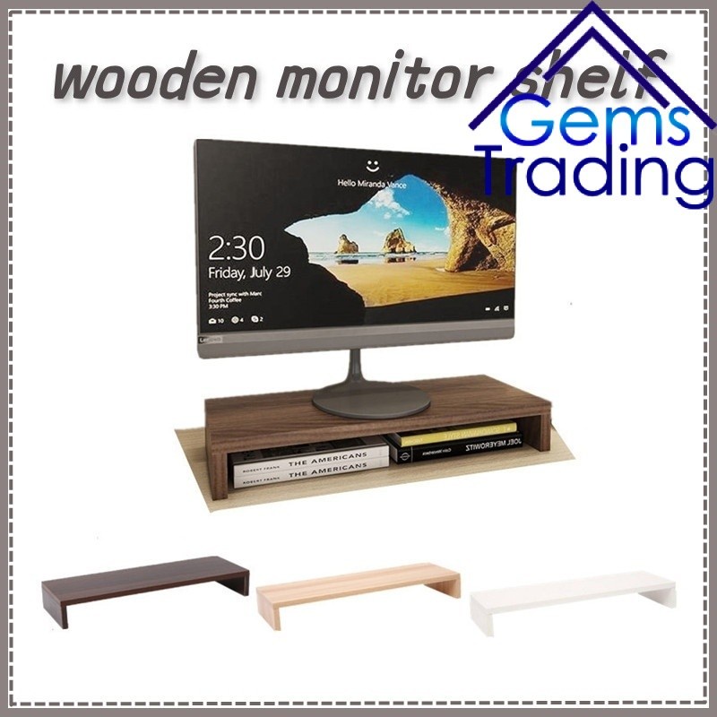 Multifunctional Single Layer Wooden Computer Monitor Screen Increased ...