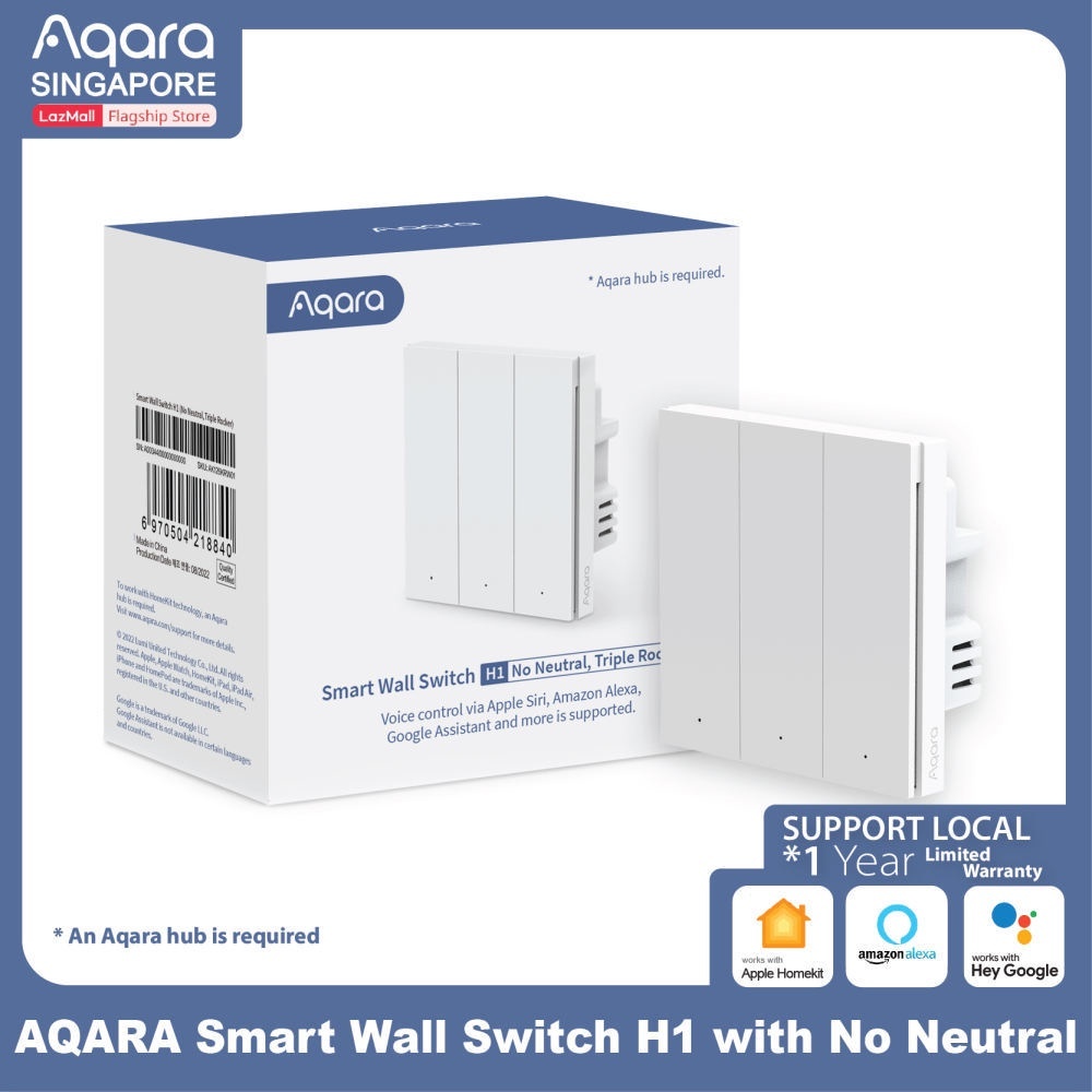 AQARA / Smart Wall Switch H1 (Triple rocker / Gang) Support Apple ...