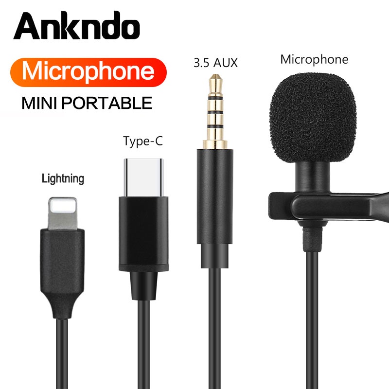 Mini Microphone Type C /3.5mm Microphone Mic 1.5m Long Cable For ...