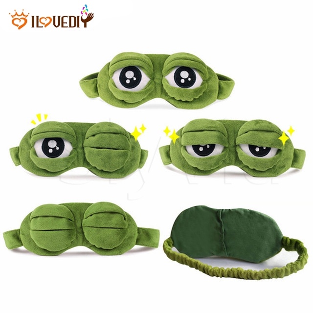Travel Sleep Eye Mask 3D Sad Frog Padded Shade Sleeping Cover Blindfold ...