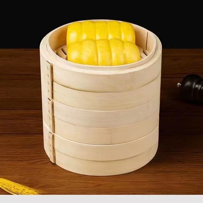 Household bamboo cage drawer commercial steamer woven bamboo snack ...