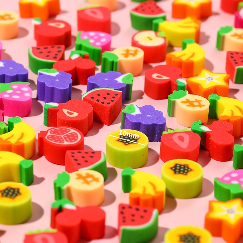 20PCS Cartoon Eraser Space Fruit Number Primary School Student Prize ...
