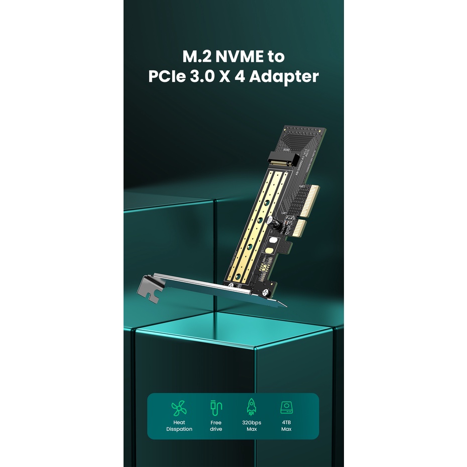 Ugreen PCIE to M2 Adapter NVMe M.2 PCI Express Adapter 32Gbps PCI-E ...