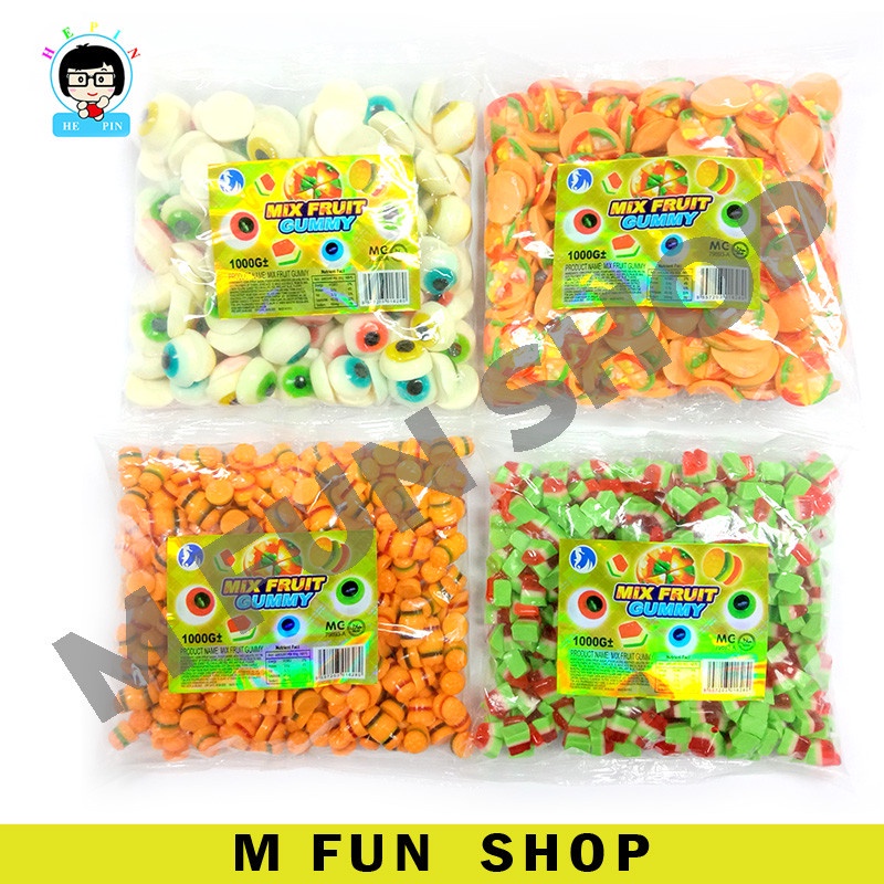 Seahorse ±90g / 1kg Gummy Mix Fruit Gummy Eyeball / Pizza / Burger ...