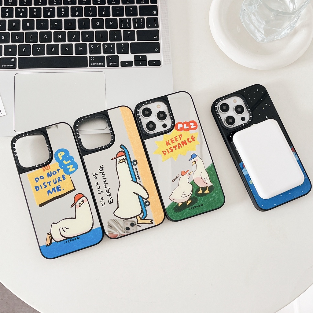 【Cute Duck】Casetify Magnetic absorption Safe High Quality mirror Phone ...