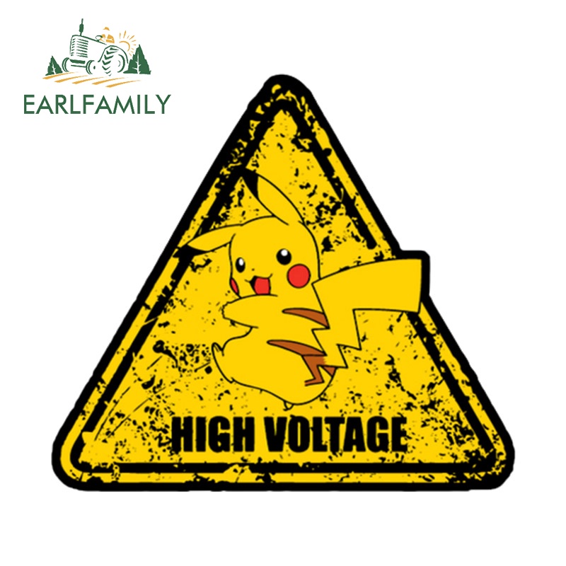 EARLFAMILY 13cm Pokemon Warning Car Sticker Motorcycle Laptop Aquaflask ...