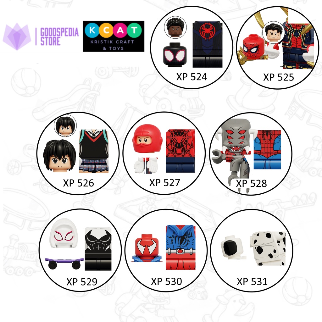 Mini Figure Building Blocks KT1069 across The spider-versa miles ...