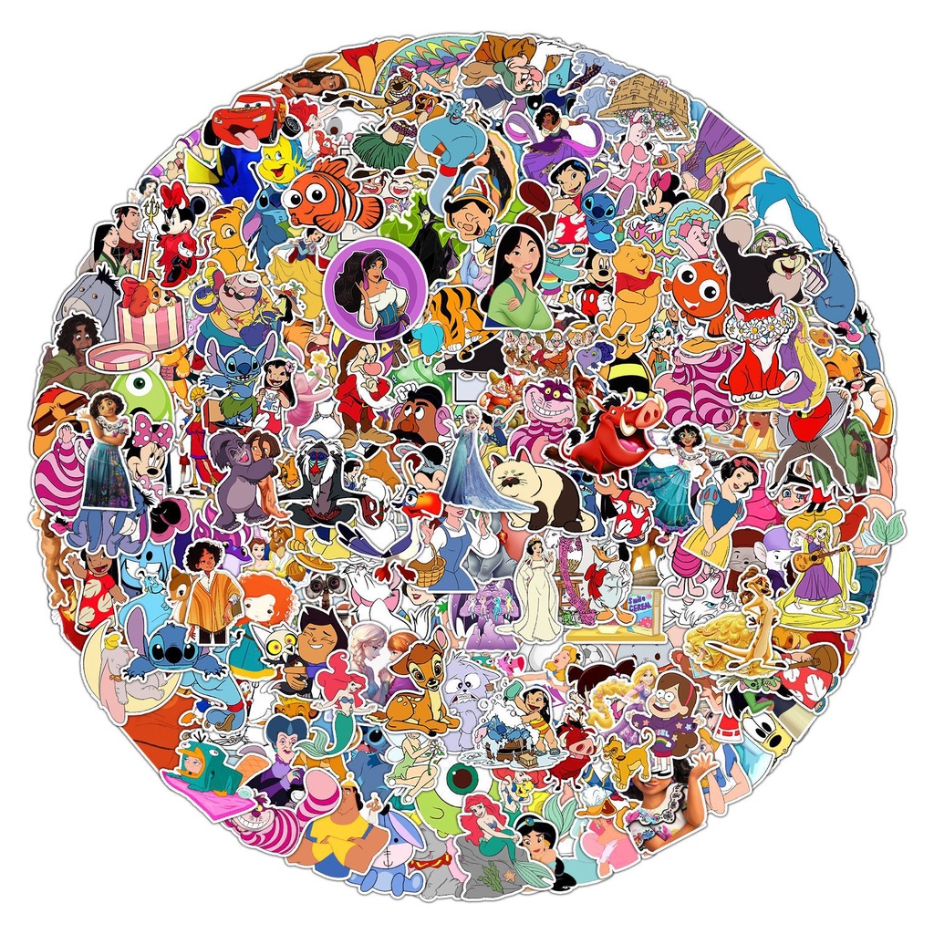 200PCS Disney Classic Cartoon Animation Waterproof Decorative Stickers ...