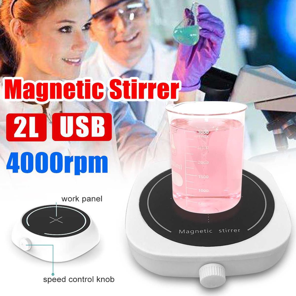 2000ML 4000RPM Magnetic Stirrer Mixer Agitator Laboratory Miniature ...