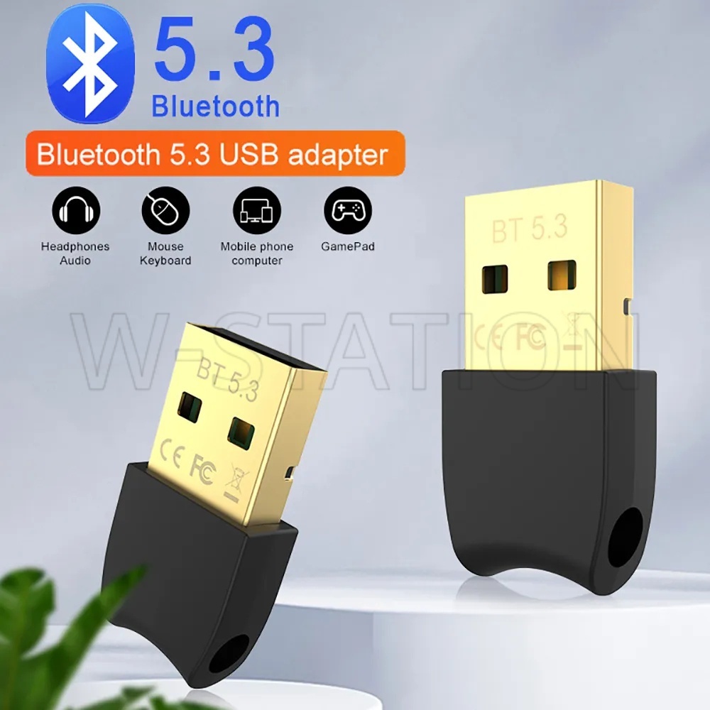 USB Bluetooth 5.3 Adapter for PC / Plug & Play Bluetooth Dongle Transmitter / BT Receiver for ...