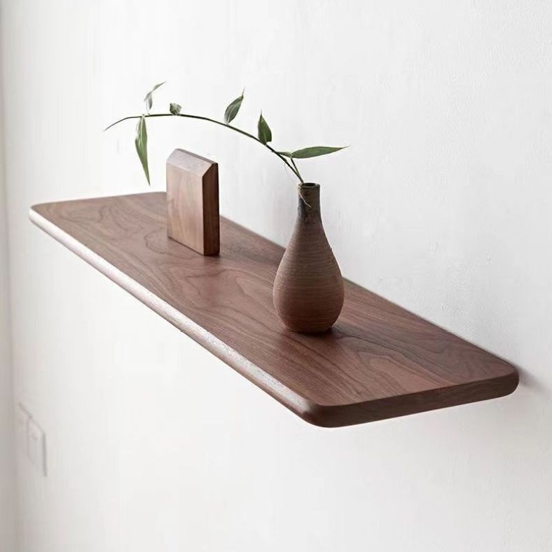 Solid Wood Flat Board Wall Storage Rack Wall Hanging Rack Walnut Board ...