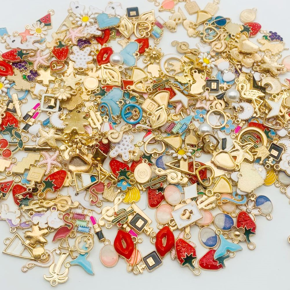 Wholesale Bulk Lots Jewelry Making Charms Assorted Gold Plated Enamel ...