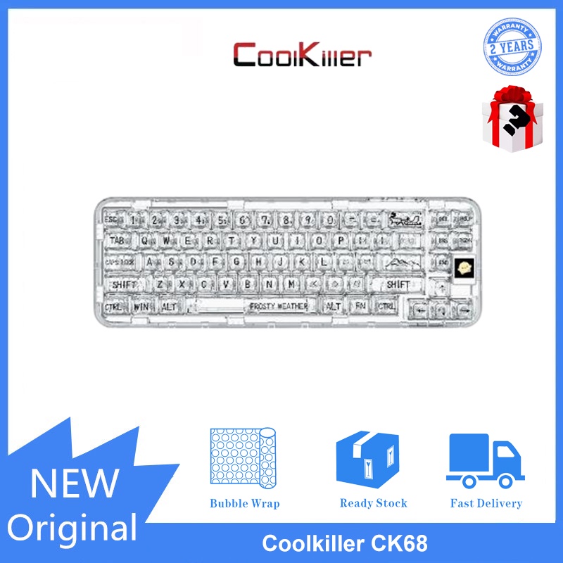Coolkiller CK68 Transparent three -mode Customized keyboard RGB backlight hot plug -in ...