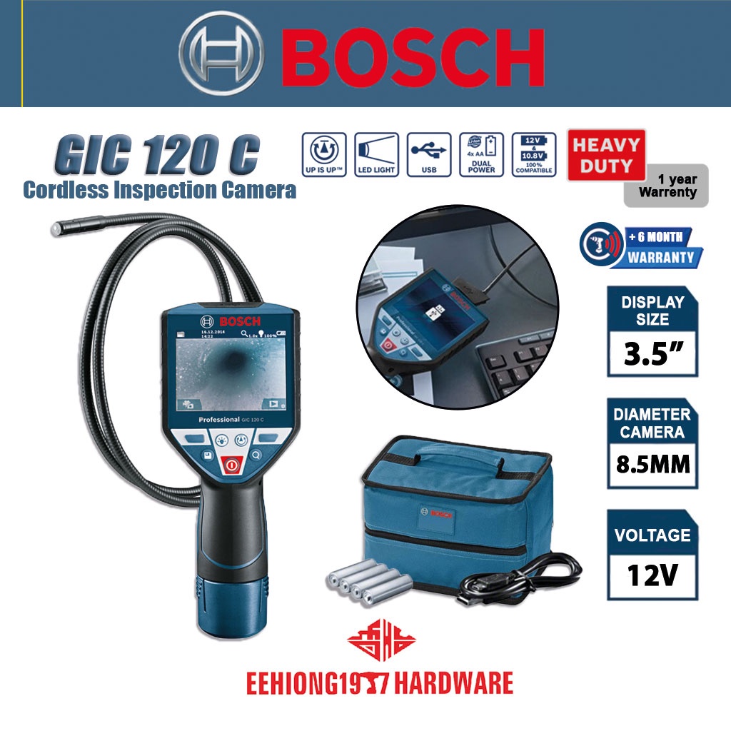 BOSCH GIC 120 C Cordless Inspection Camera Detector Wall Scanner ...