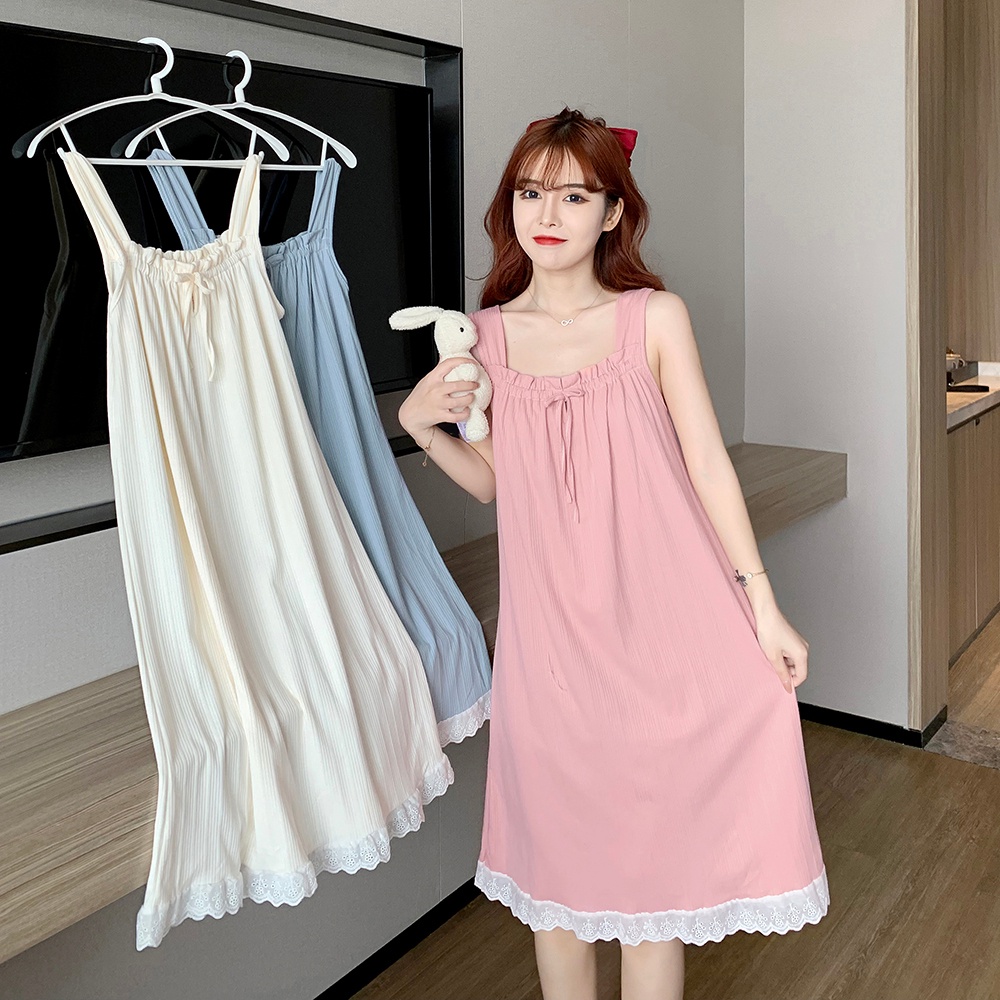Sling Nightdress Women Summer Princess Style Simple Sleeveless Vest ...