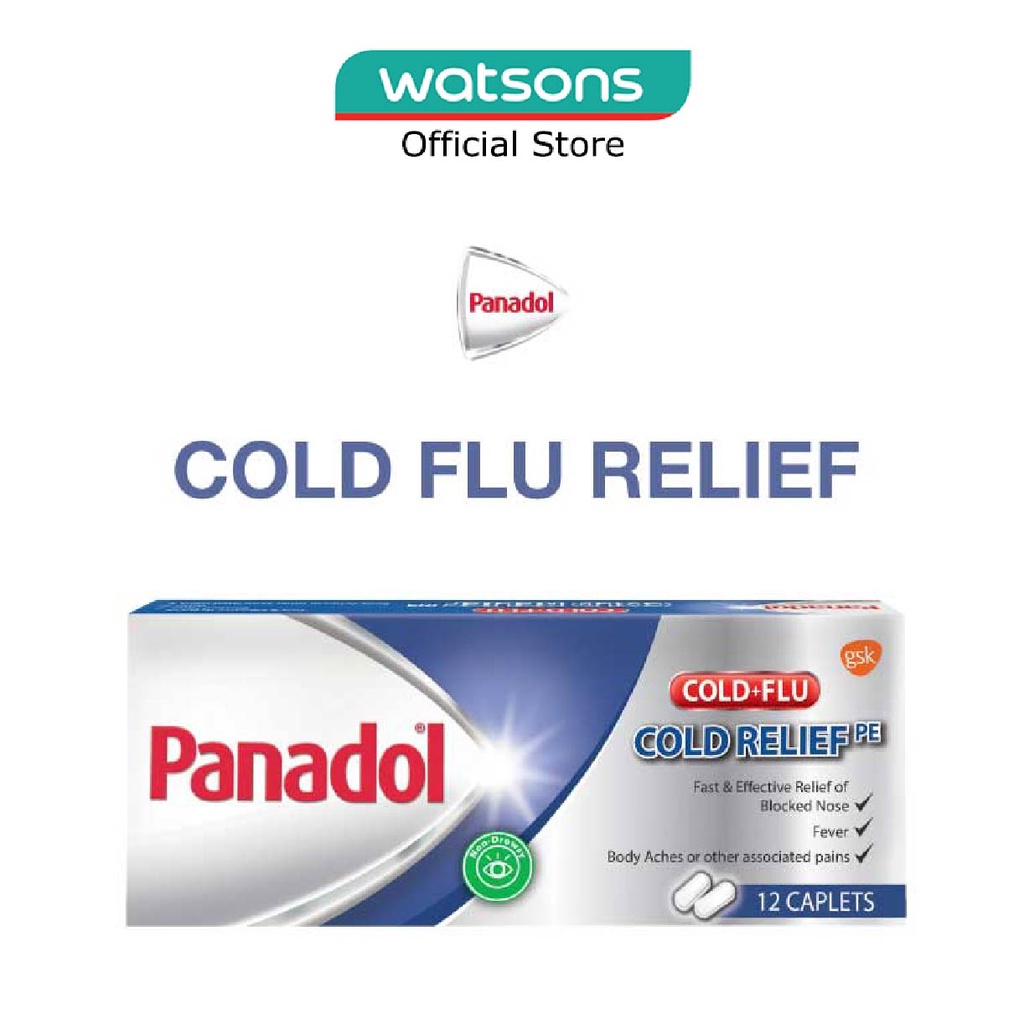 PANADOL Cold + Flu Cold Caplet (Cold Relief PE) 12s | Shopee Singapore