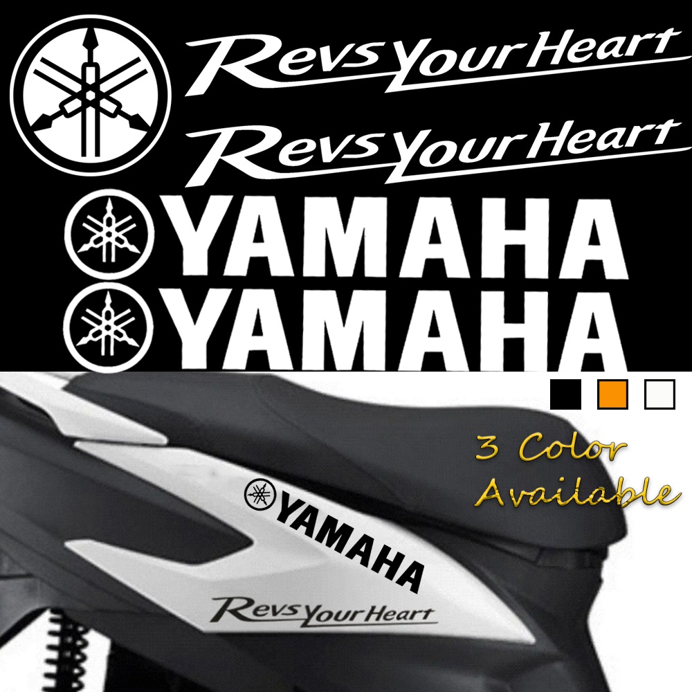 Yamaha Revs Your Heart Stickers Reflective Motorcycle Front Windshield ...