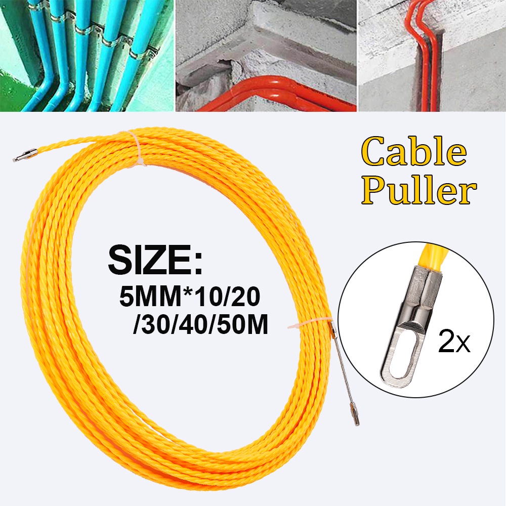 5mm 10-30M Yellow Cable Puller Fish Tape Cable Fiberglass Tapel Puller ...