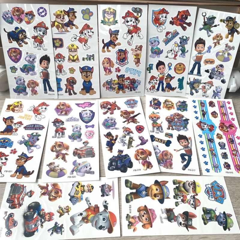 Paw patrol tattoos 12 sheets | Shopee Singapore