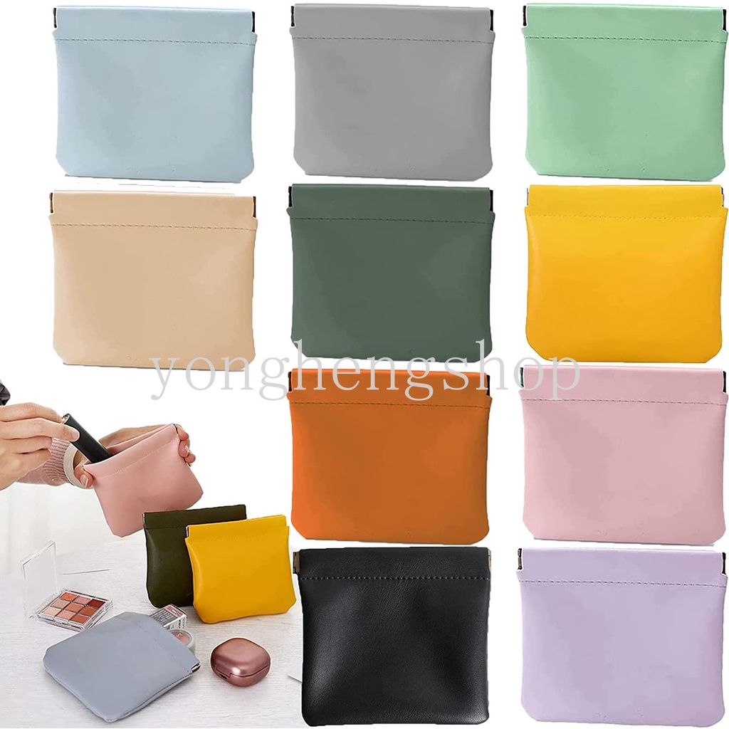 Creative PU Leather Automatic Tightening Elastic Storage Bags Mini ...