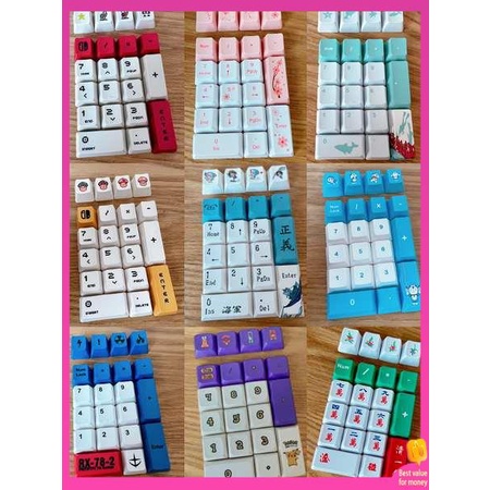 keycaps artisan keycap 17 key number area sublimation PBT key cap ...