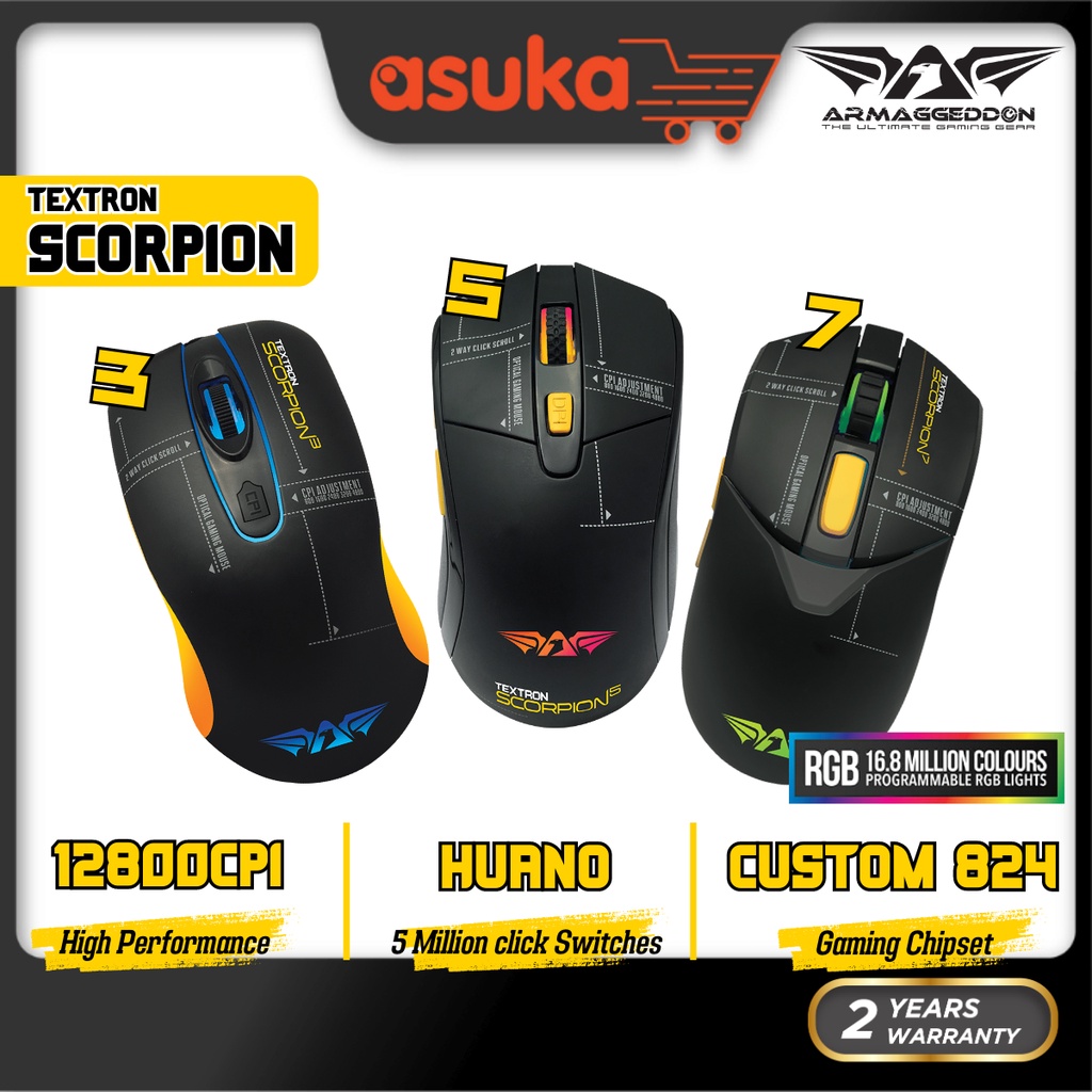 Armaggeddon Scorpion 3 / Scorpion 5 / Scorpion 7 RGB Gaming Mouse ...