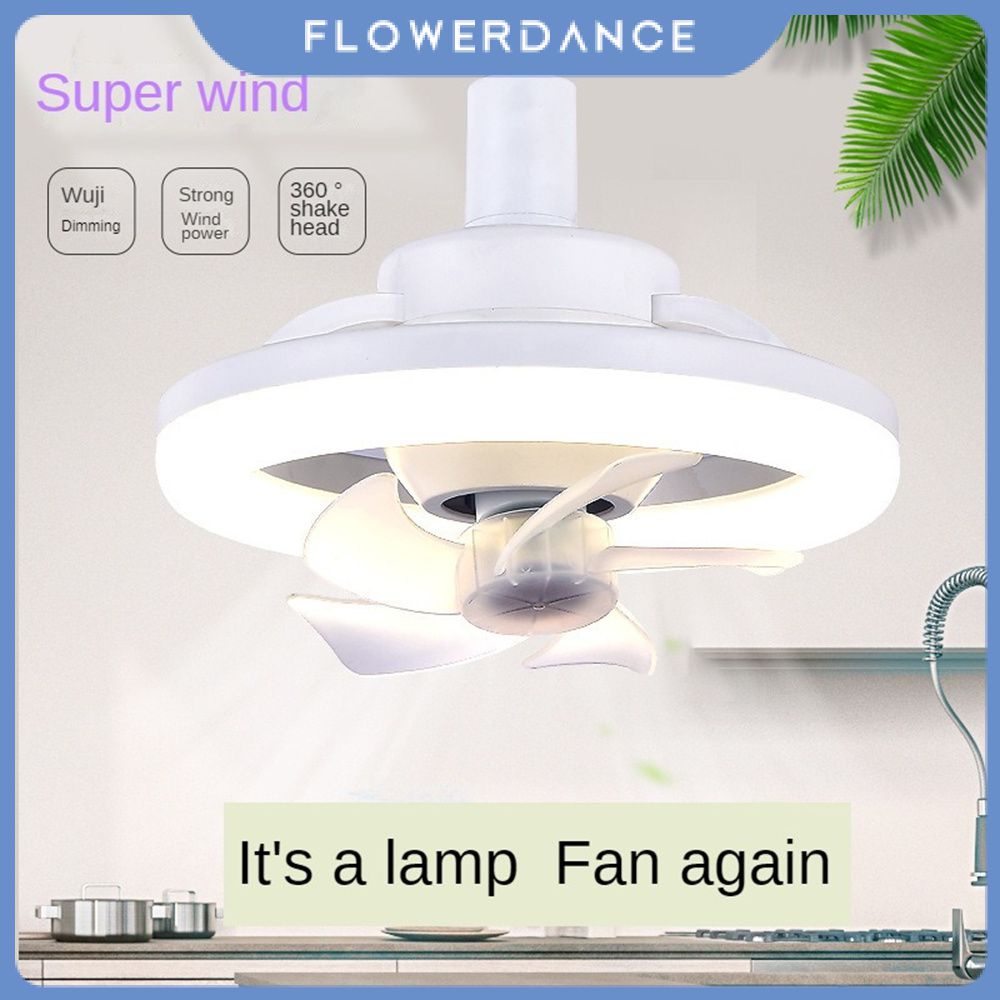 E27 Screw Mini Ceiling Fan With Light 360° Rotation Ceiling Fan Exhaust ...