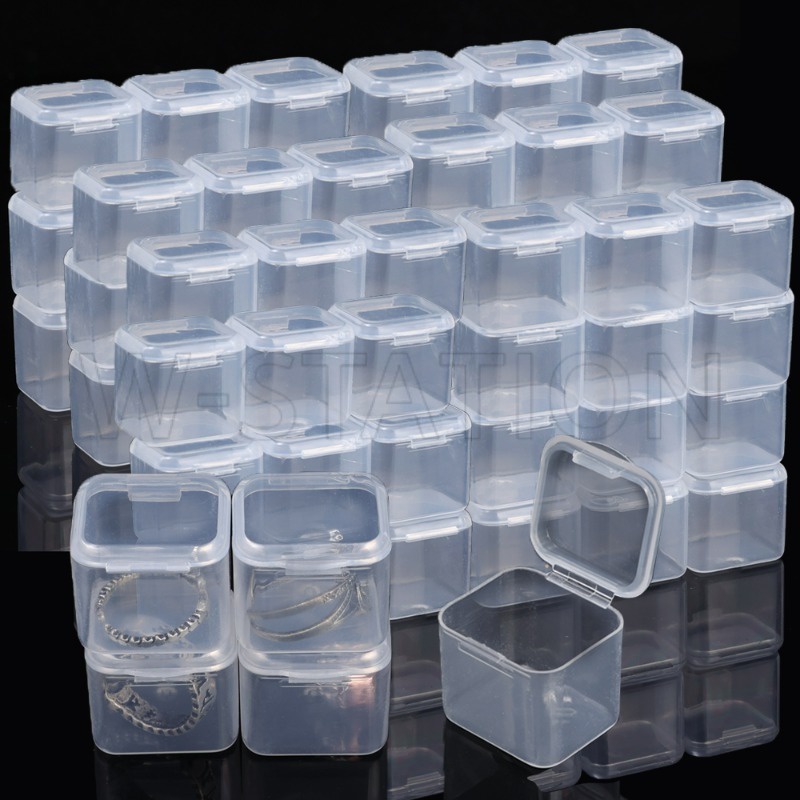 1/5/6/10Pcs Square Transparent Storage Box / Mini Plastic Dust-proof ...