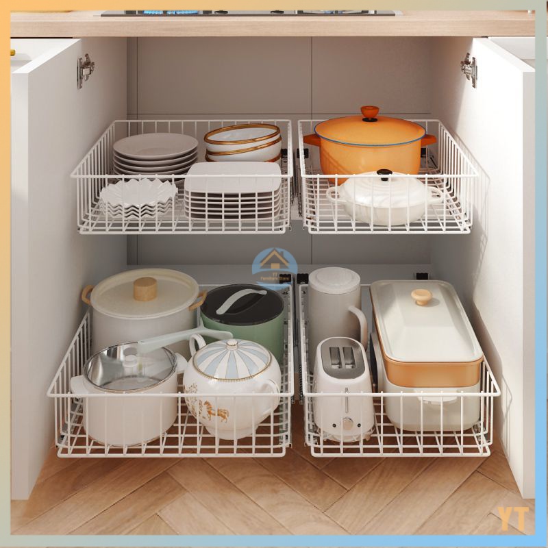 Kitchen cabinet remodeling diy pull-out baskets homemade mesh basket ...