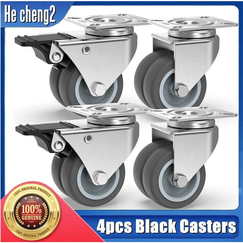 2" Caster Wheels Set of 4 Heavy Duty Casters with Brake No Noise ...