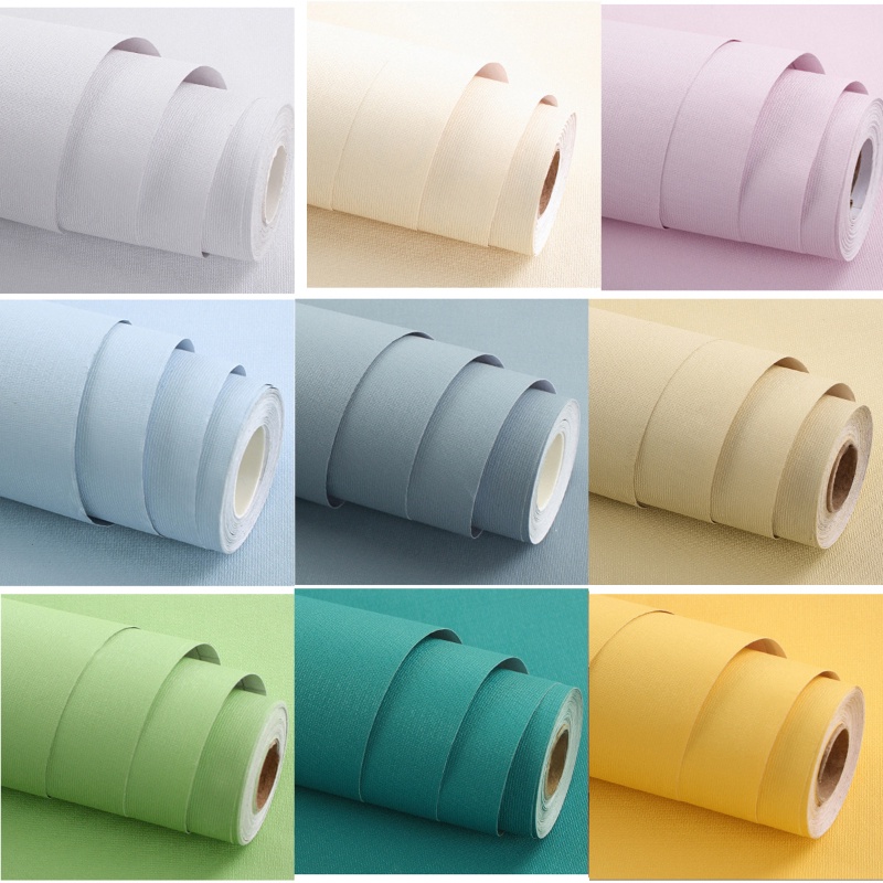 10m Self adhesive PVC Waterproof Wallpaper Solid color Wall Stickers ...