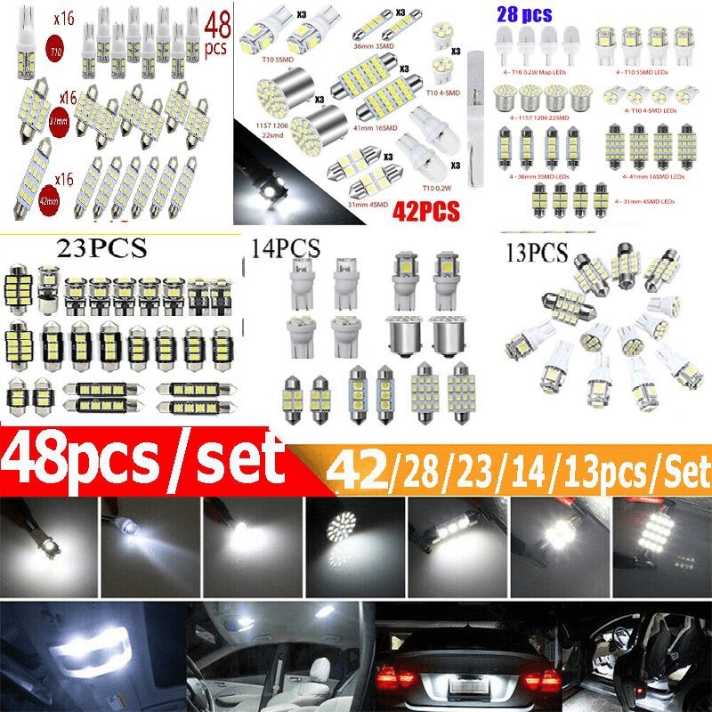 High Quality 48pcs/42/28/24/23/21/20/17/16/14/13PCS/Set T10 Light 1156 ...
