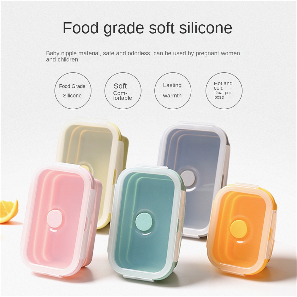 Collapsible Food Storage Containers with Lids Portable Silicone Food ...