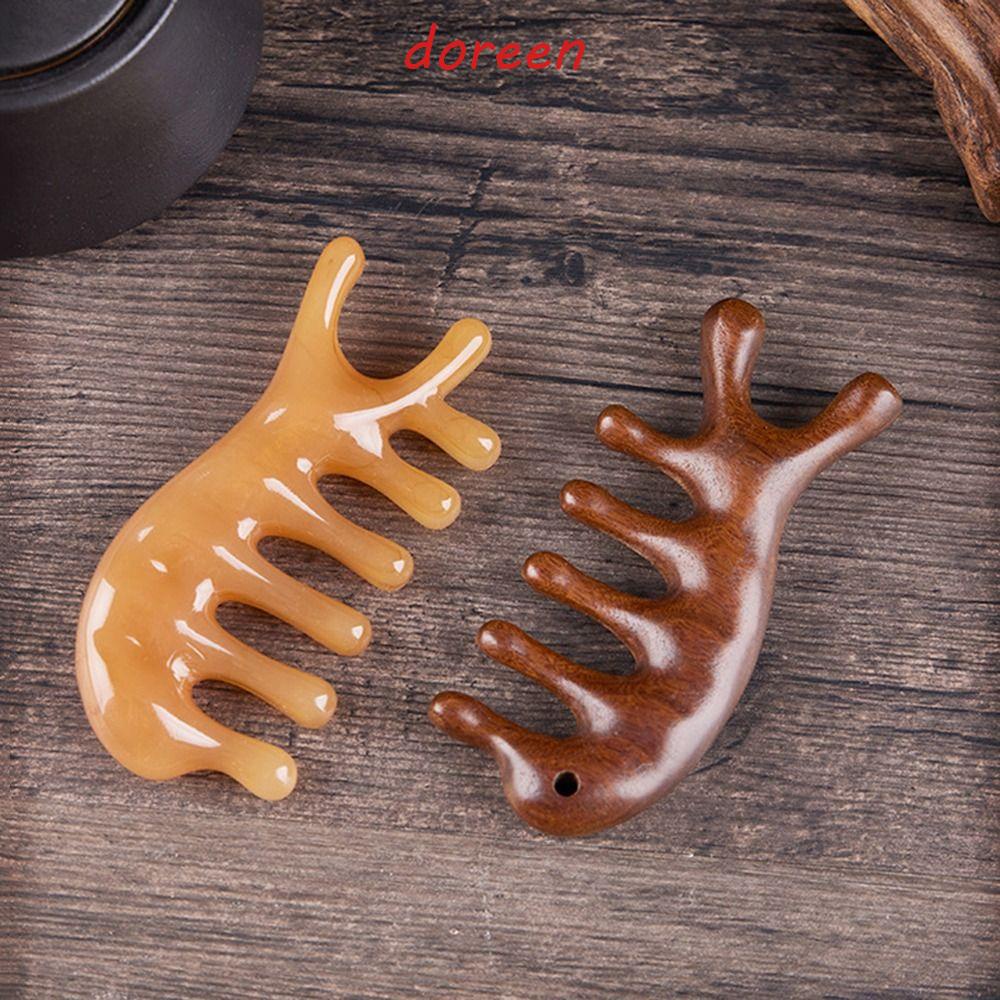 DOREEN Wooden Massage Comb Resin Men Multifunction SPA Hair Care Gua ...