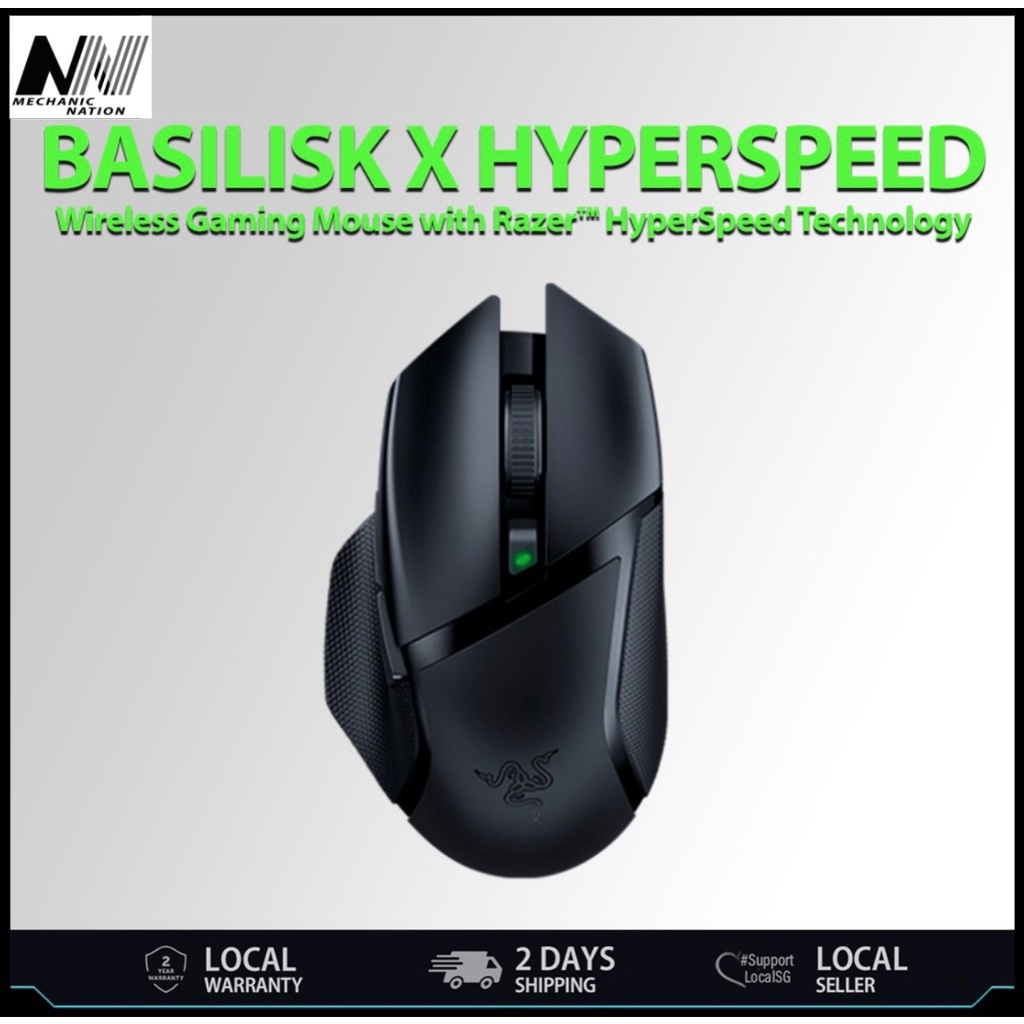 Razer Basilisk X HyperSpeed — Wireless Ergonomic Gaming Mouse | Shopee ...